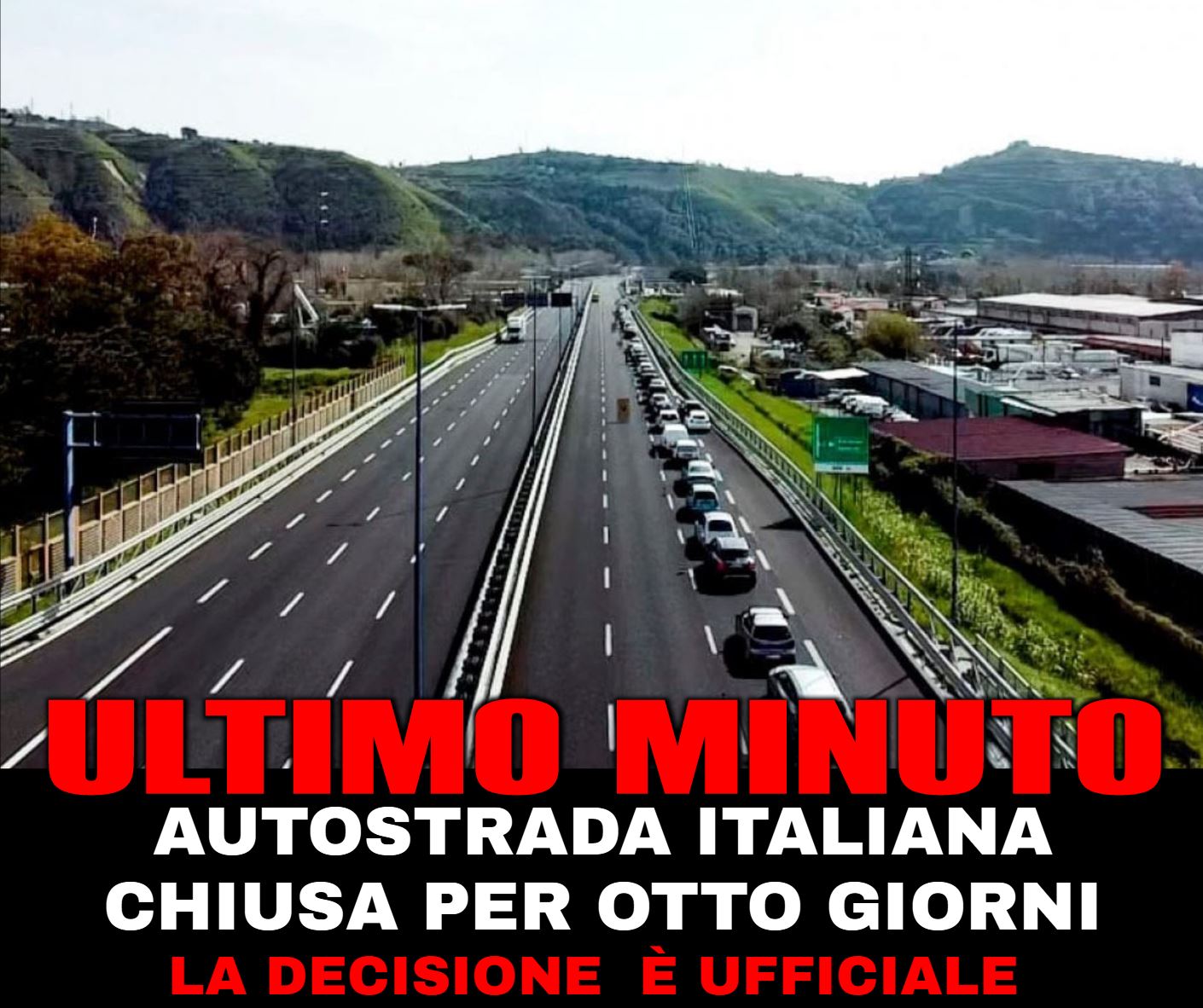 Autostrada italiana chiusa - Come Risparmio Soldi